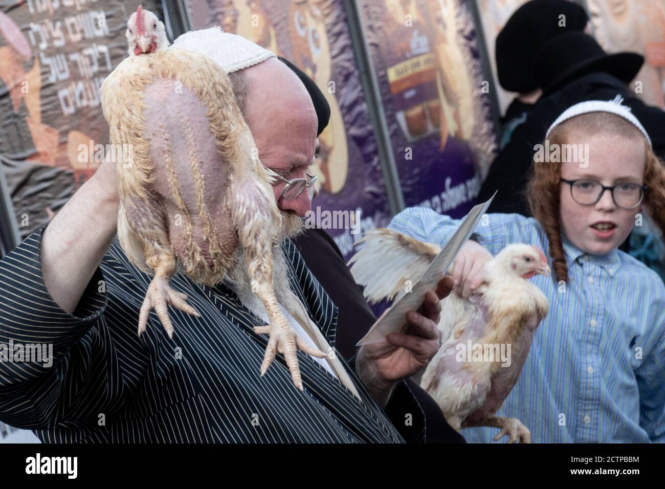 Jerusalem, Israel. 24th Sep, 2020. Religious Jews perform the ritual of ...