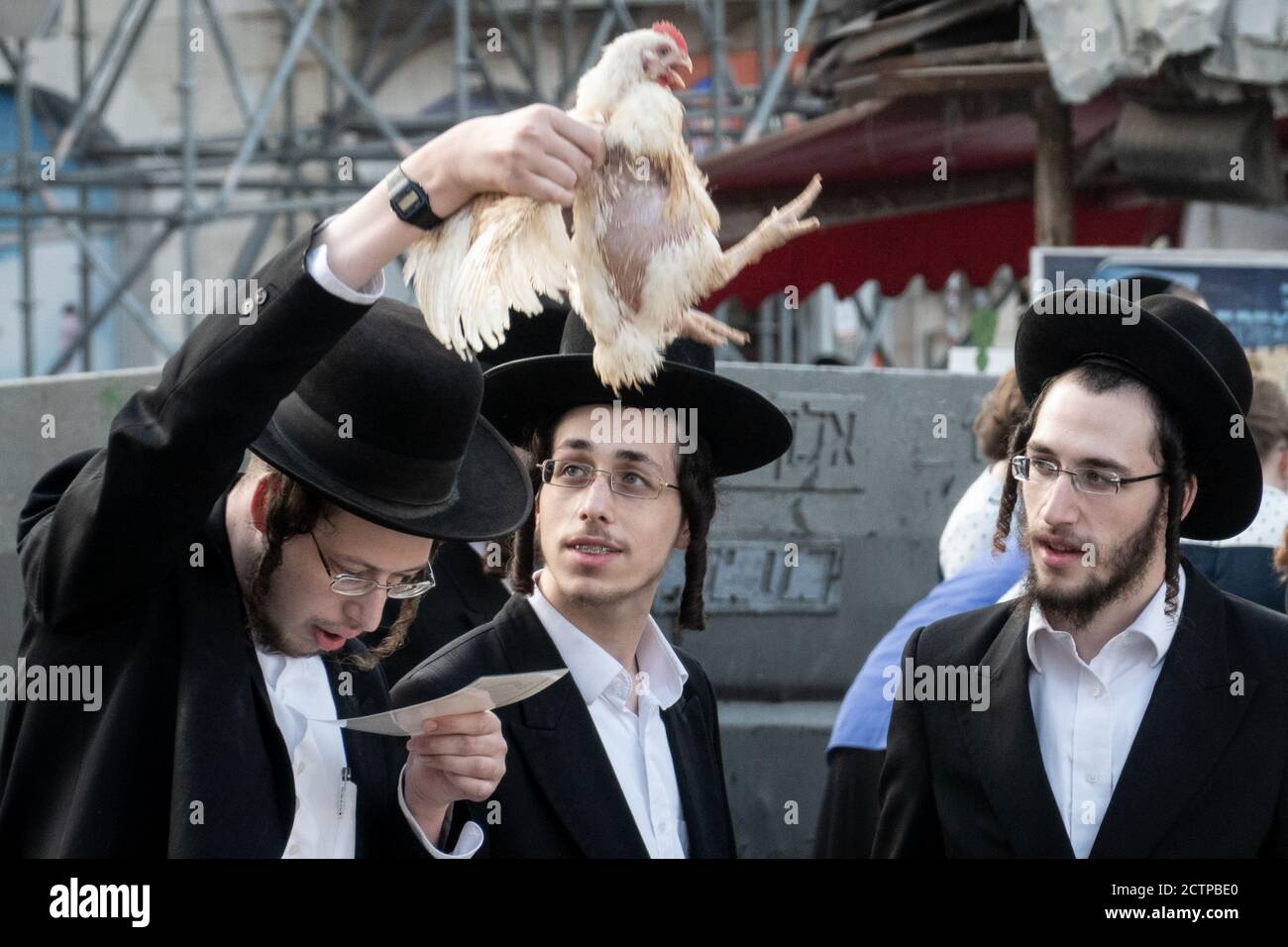 Jerusalem, Israel. 24th Sep, 2020. Religious Jews perform the ritual of ...