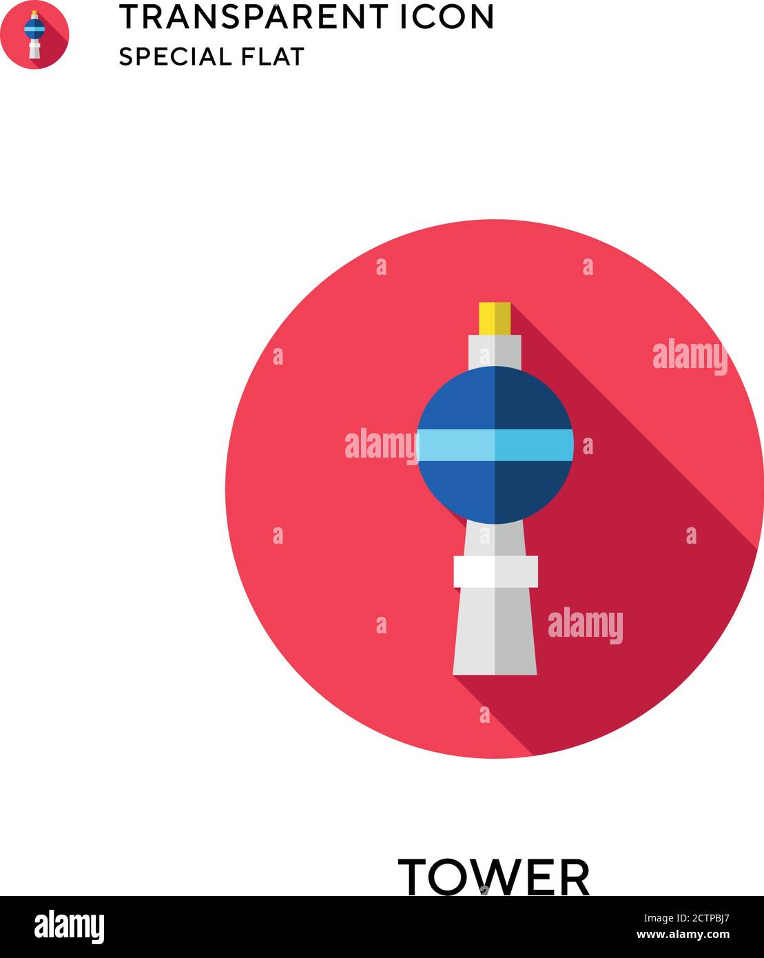 Tower vector icon. Flat style illustration. EPS 10 vector Stock Vector ...