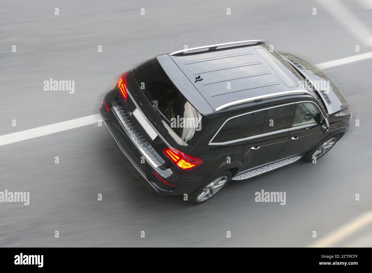 car goes on highway top view Stock Photo - Alamy