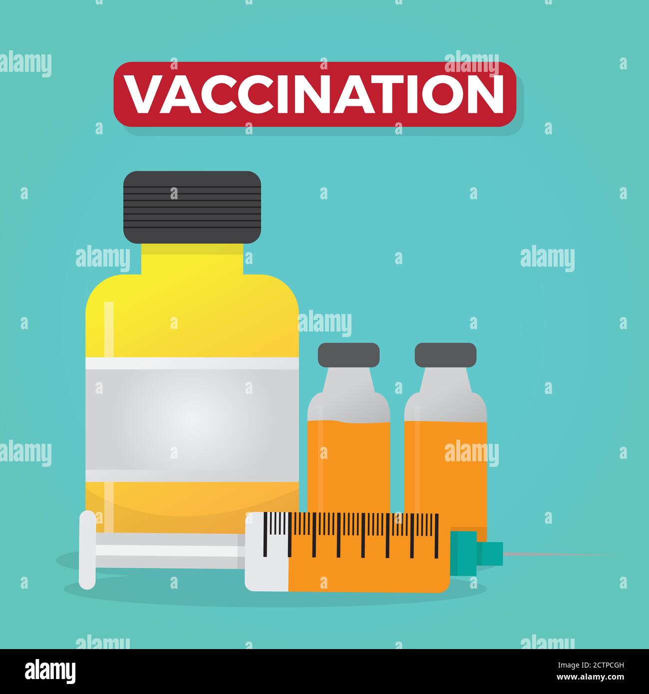 Vaccination medical poster. Immunization injection - Vector ...