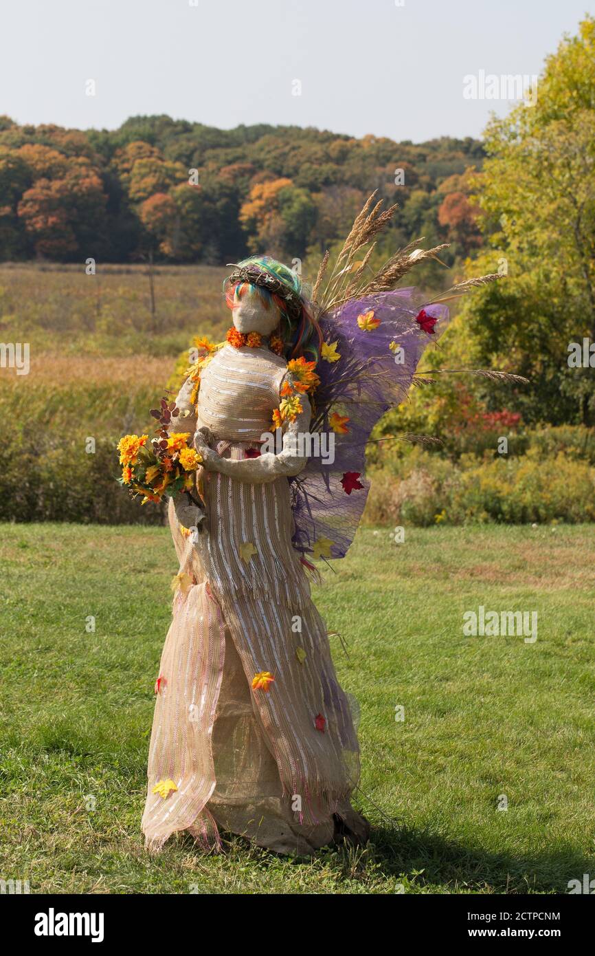 A unique angel scarecrow with wings, on display at the Minnesota ...