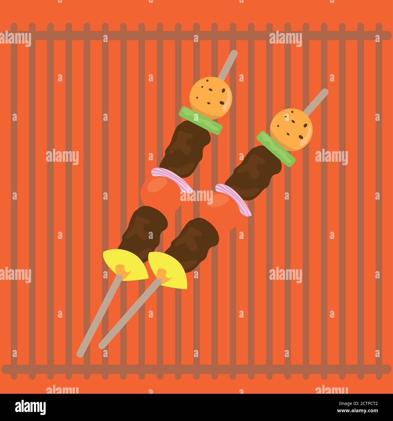 Isoalted barbecue kebab icon. Fast food - Vector Stock Vector Image ...