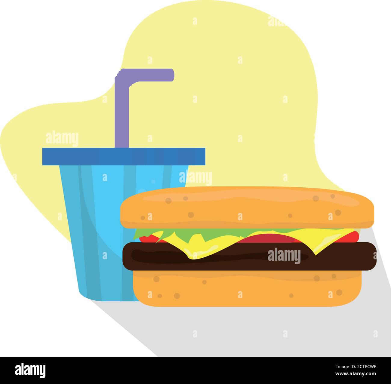Burger and soda glass. Fast food - Vector Stock Vector Image & Art - Alamy