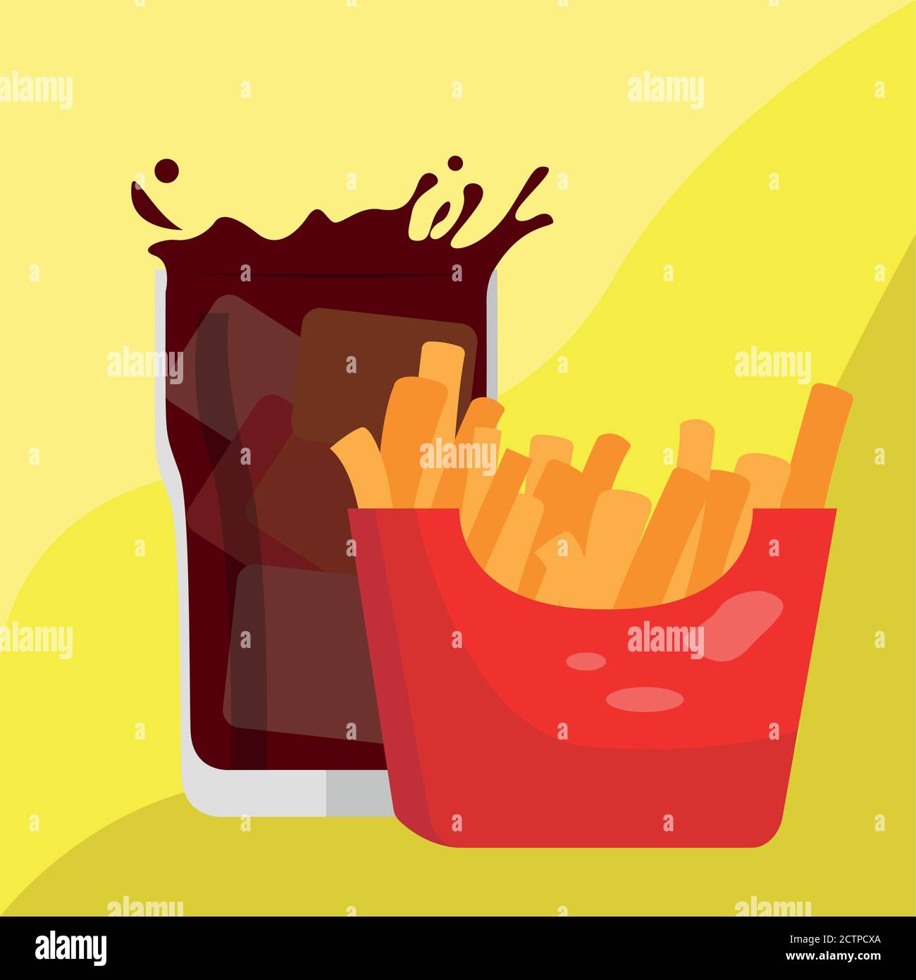 French fries and soda glass. Fast food - Vector Stock Vector Image ...