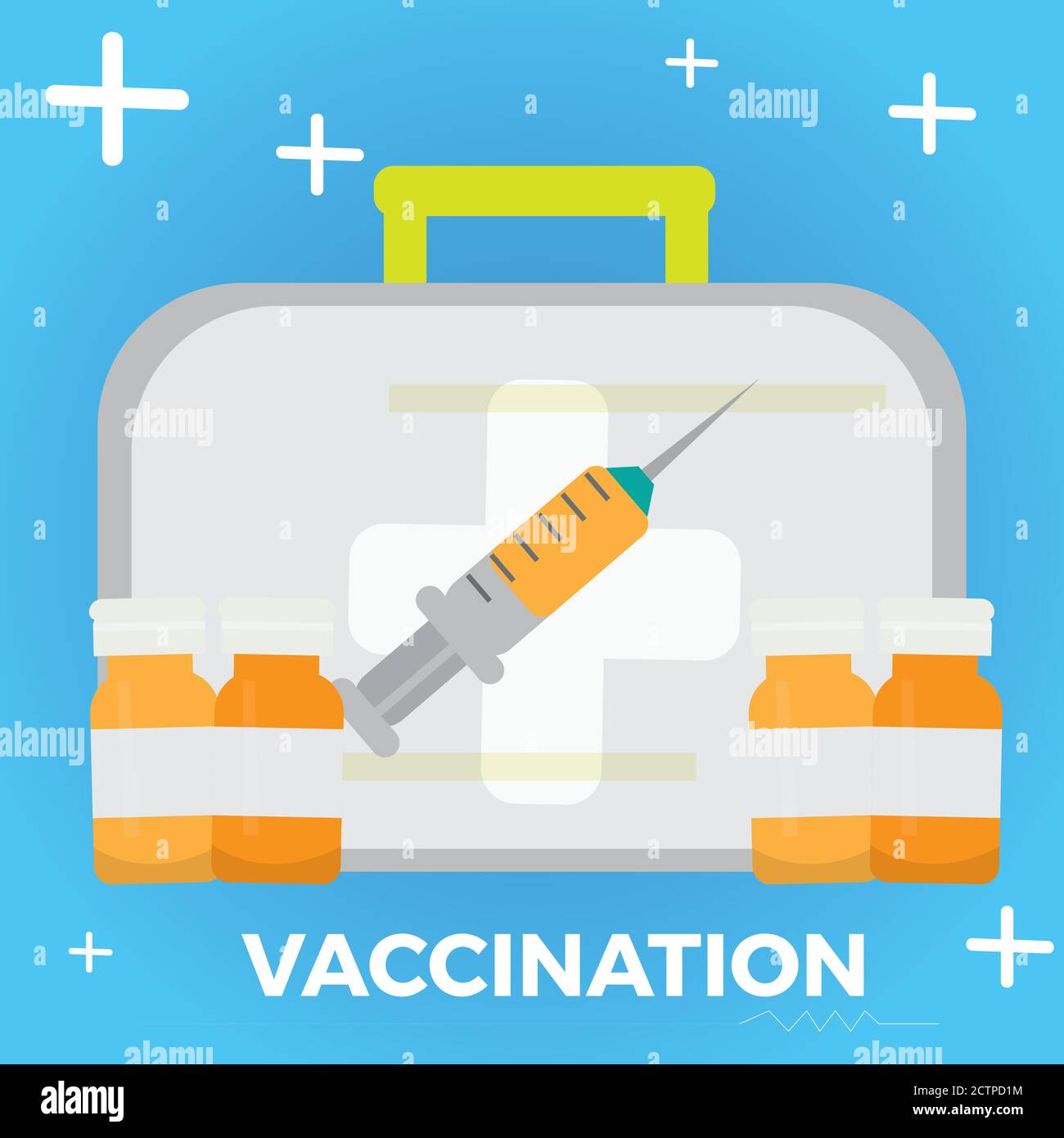 Vaccination medical poster. Immunization injection - Vector ...