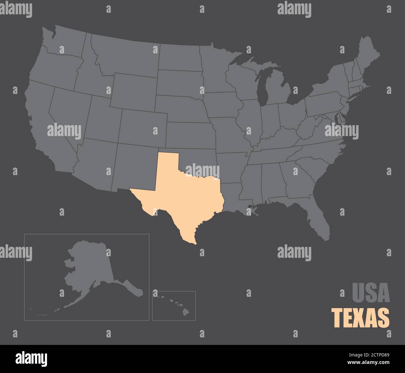 Map united texas highlighted hi-res stock photography and images - Alamy