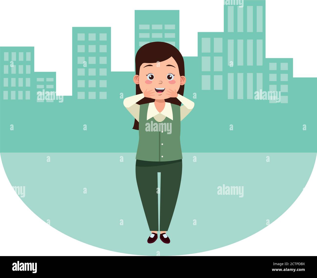 cute young teacher woman character vector illustration design Stock ...