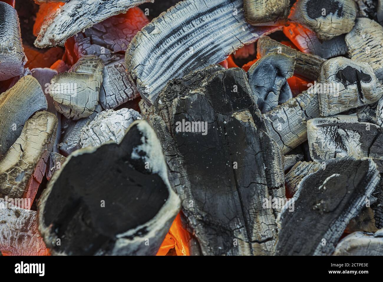 Magic close up view of smouldering coals. Beautiful backgrounds Stock ...