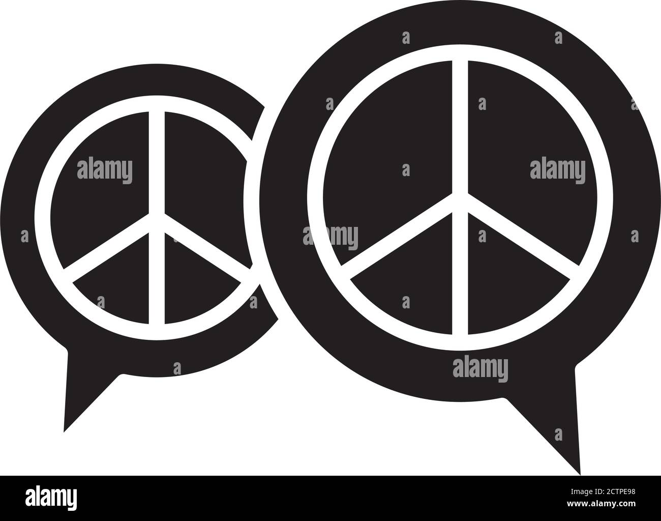 peace symbols in speech bubbles silhouette style icon vector ...
