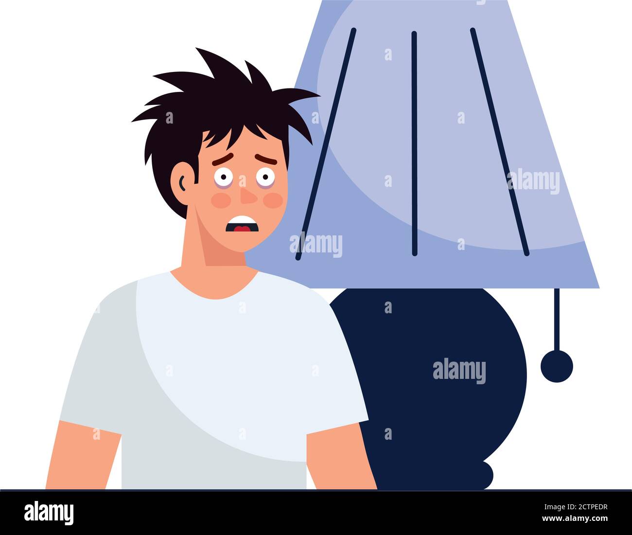 woman cartoon with insomnia and lamp vector design Stock Vector Image ...