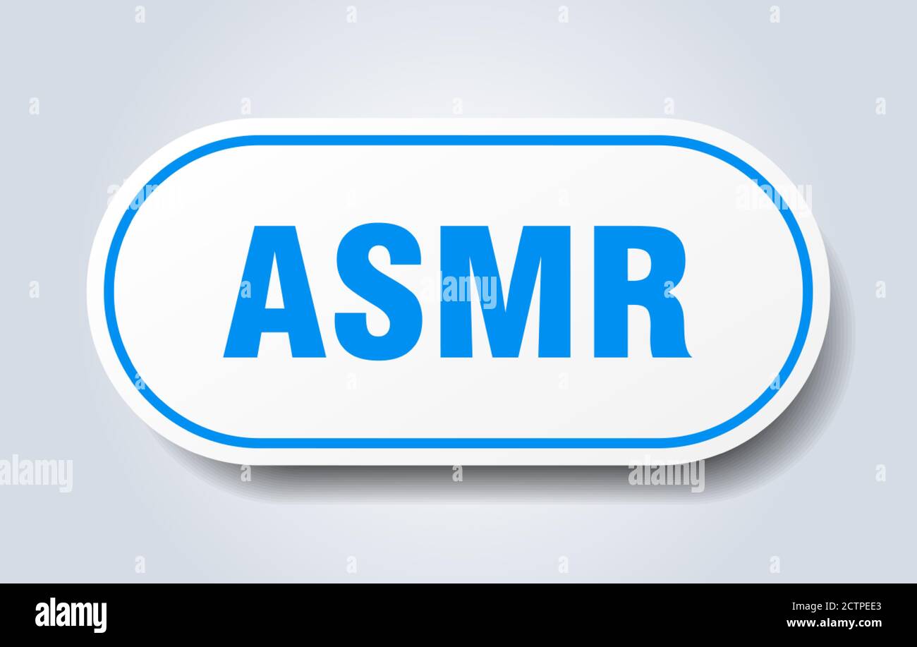 asmr sign. rounded isolated sticker. white button Stock Vector Image ...