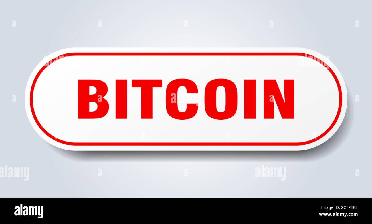 bitcoin sign. rounded isolated sticker. white button Stock Vector Image ...