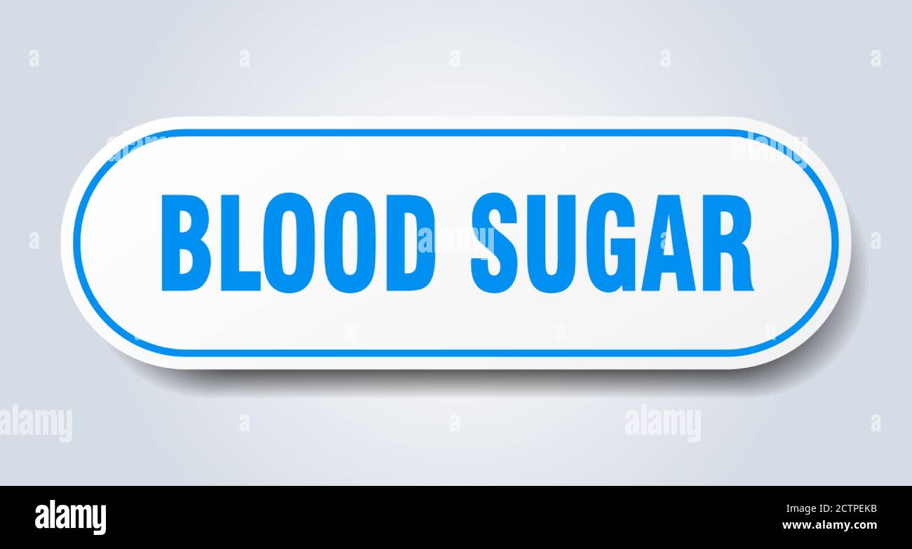 blood sugar sign. rounded isolated sticker. white button Stock Vector ...