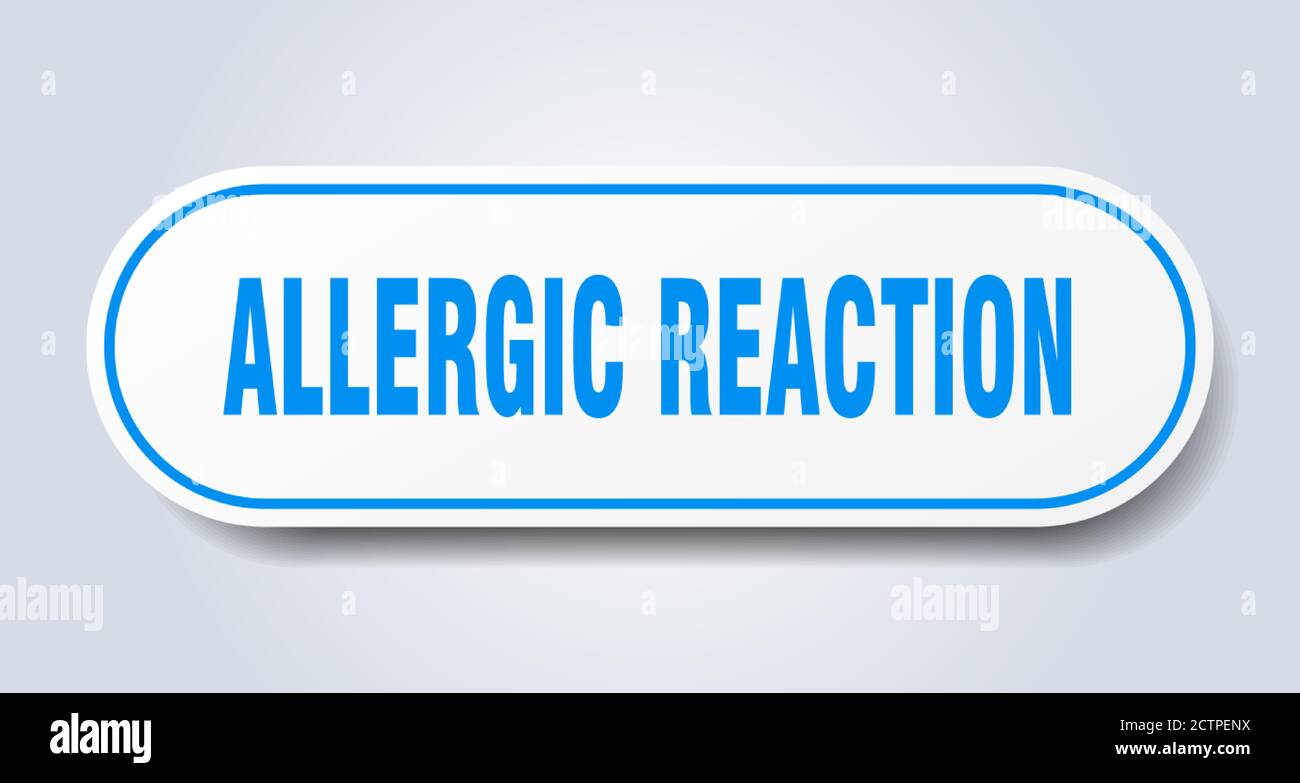 allergic reaction sign. rounded isolated sticker. white button Stock ...