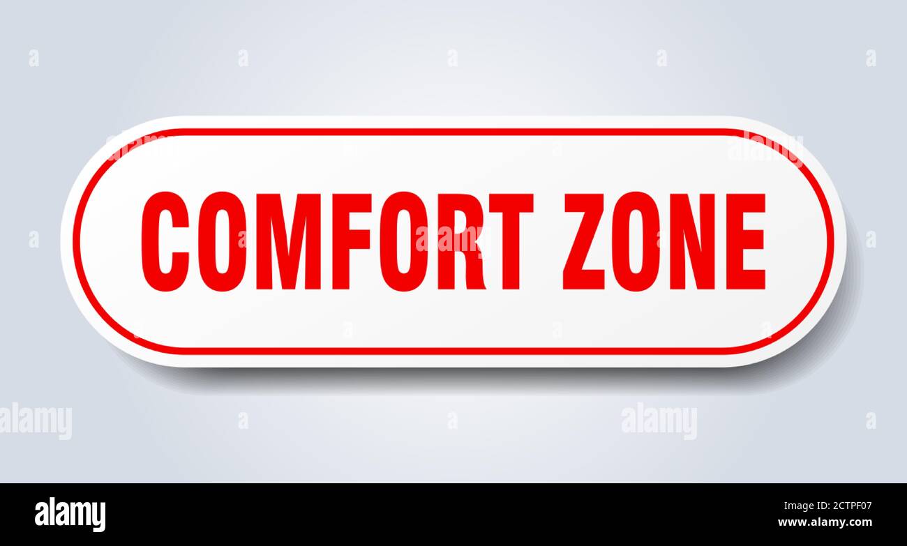 comfort zone sign. rounded isolated sticker. white button Stock Vector ...