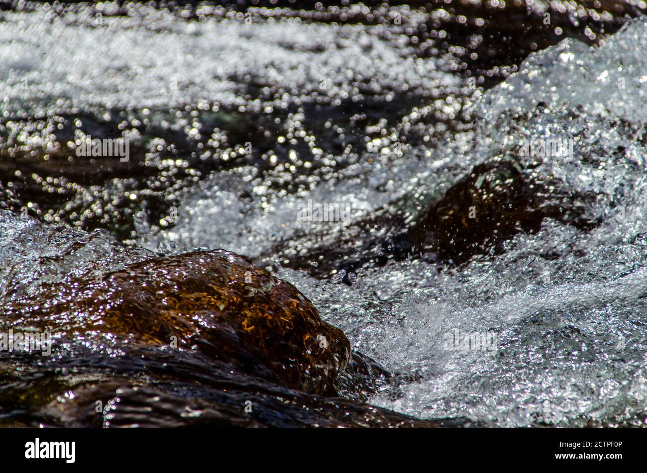 in summer rocky mountain river water silk. mountain river Stock Photo ...