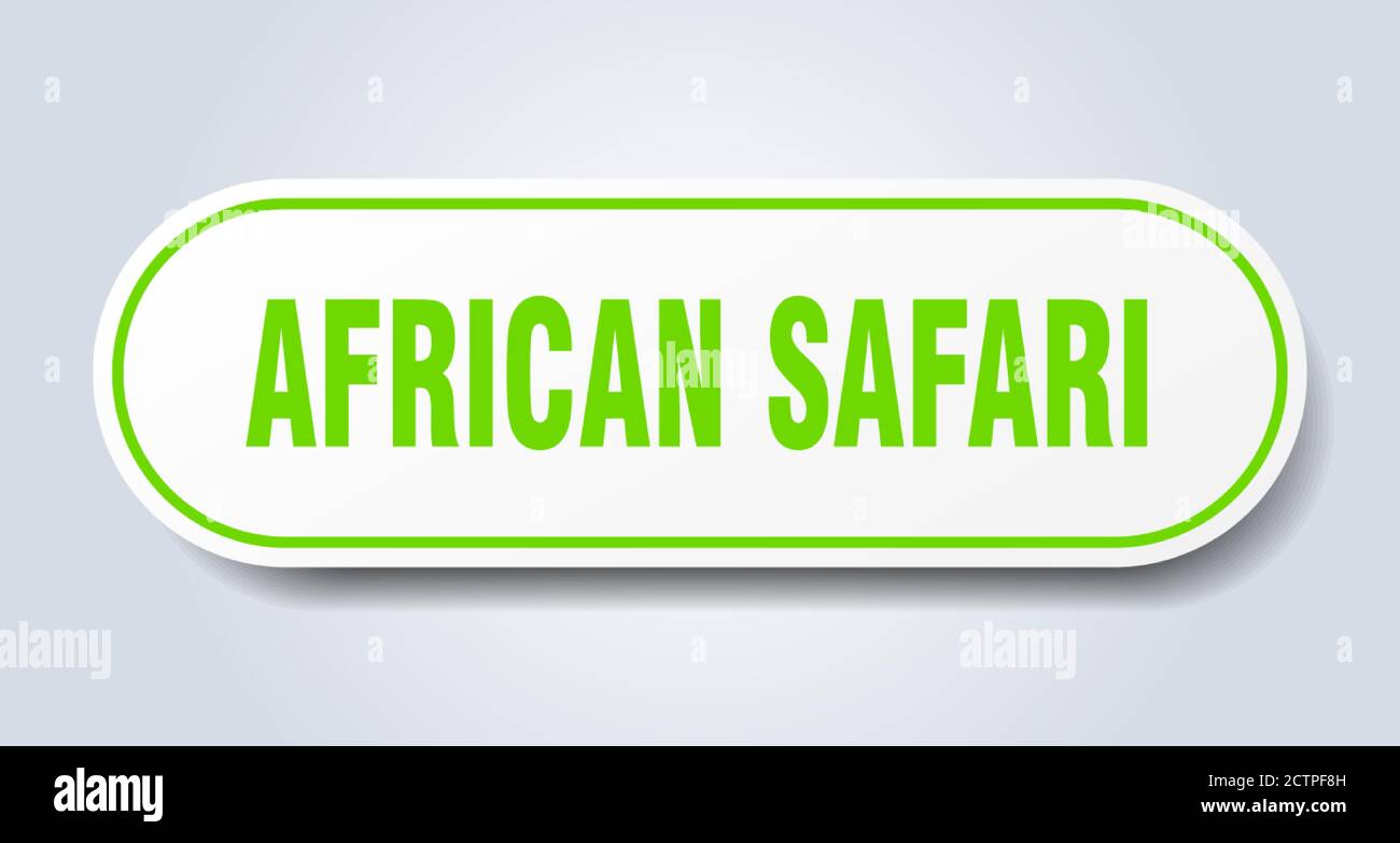 african safari sign. rounded isolated sticker. white button Stock ...