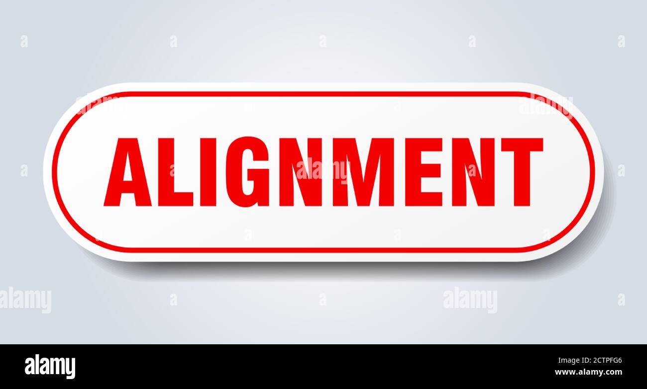 alignment sign. rounded isolated sticker. white button Stock Vector ...
