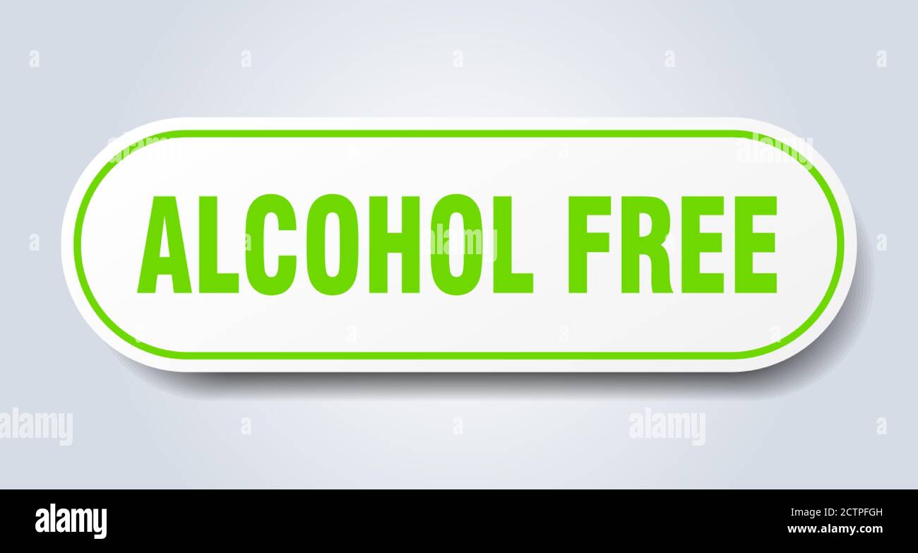 alcohol free sign. rounded isolated sticker. white button Stock Vector ...