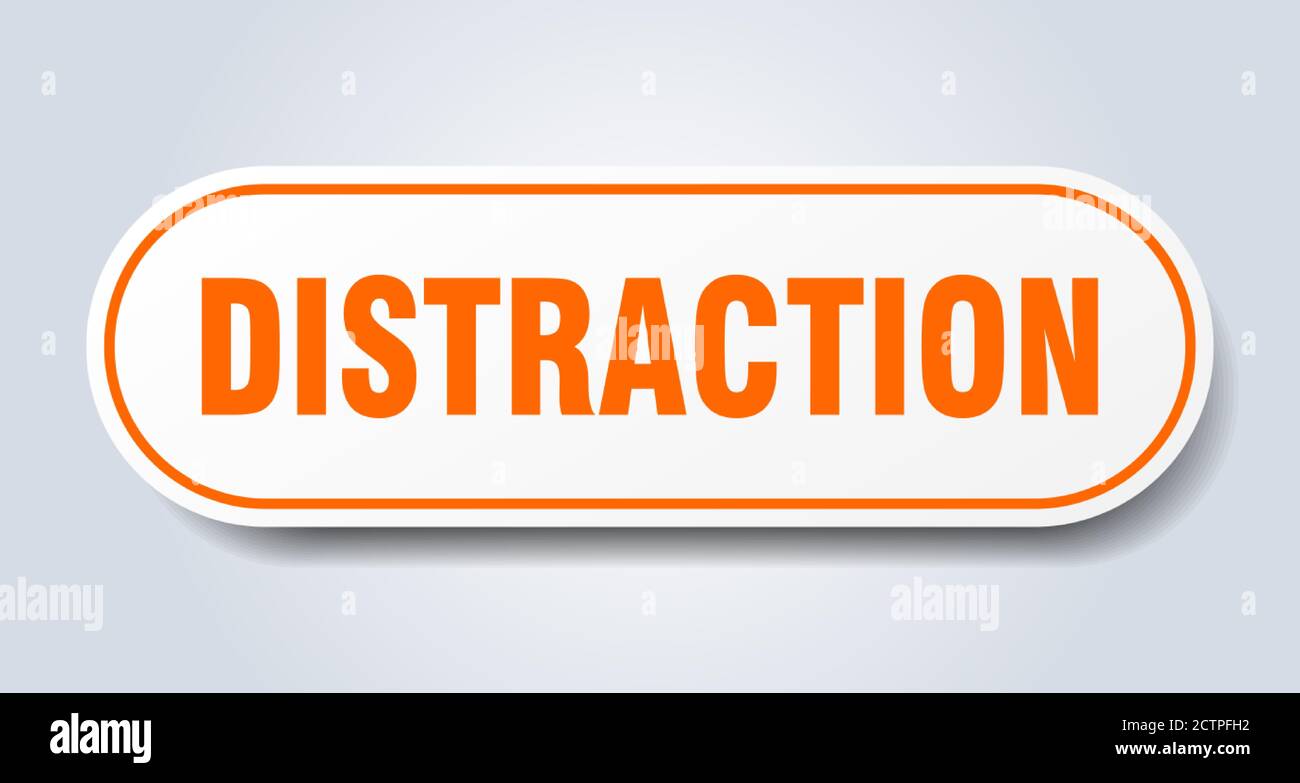 distraction sign. rounded isolated sticker. white button Stock Vector ...