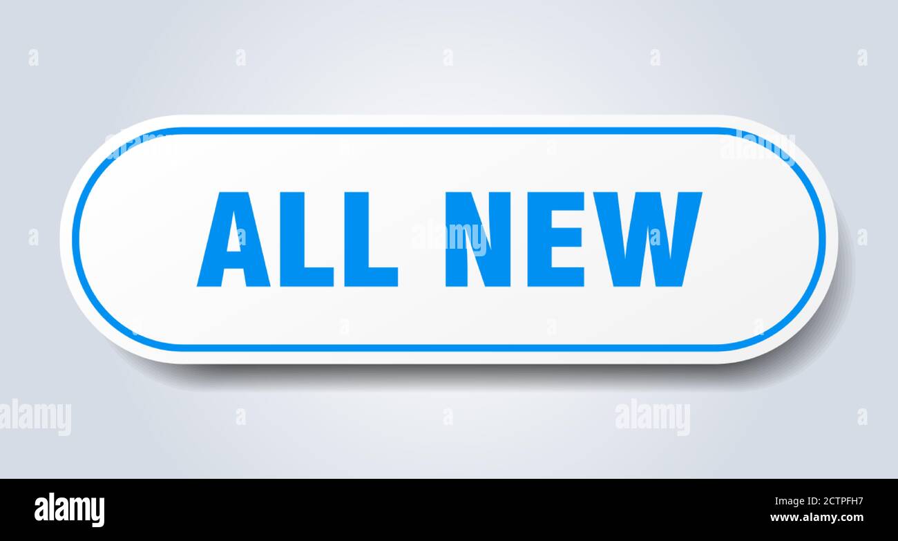 all new sign. rounded isolated sticker. white button Stock Vector Image ...
