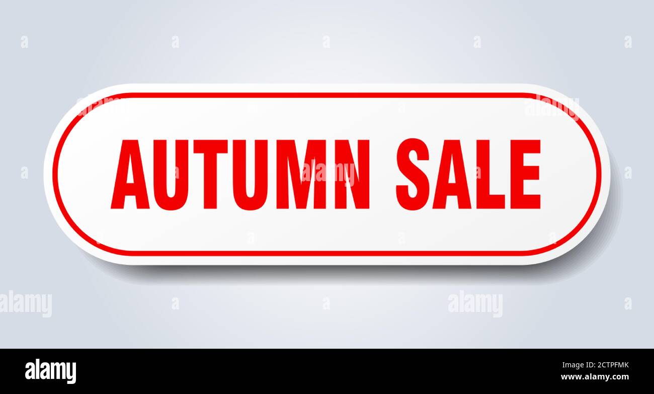 autumn sale sign. rounded isolated sticker. white button Stock Vector ...