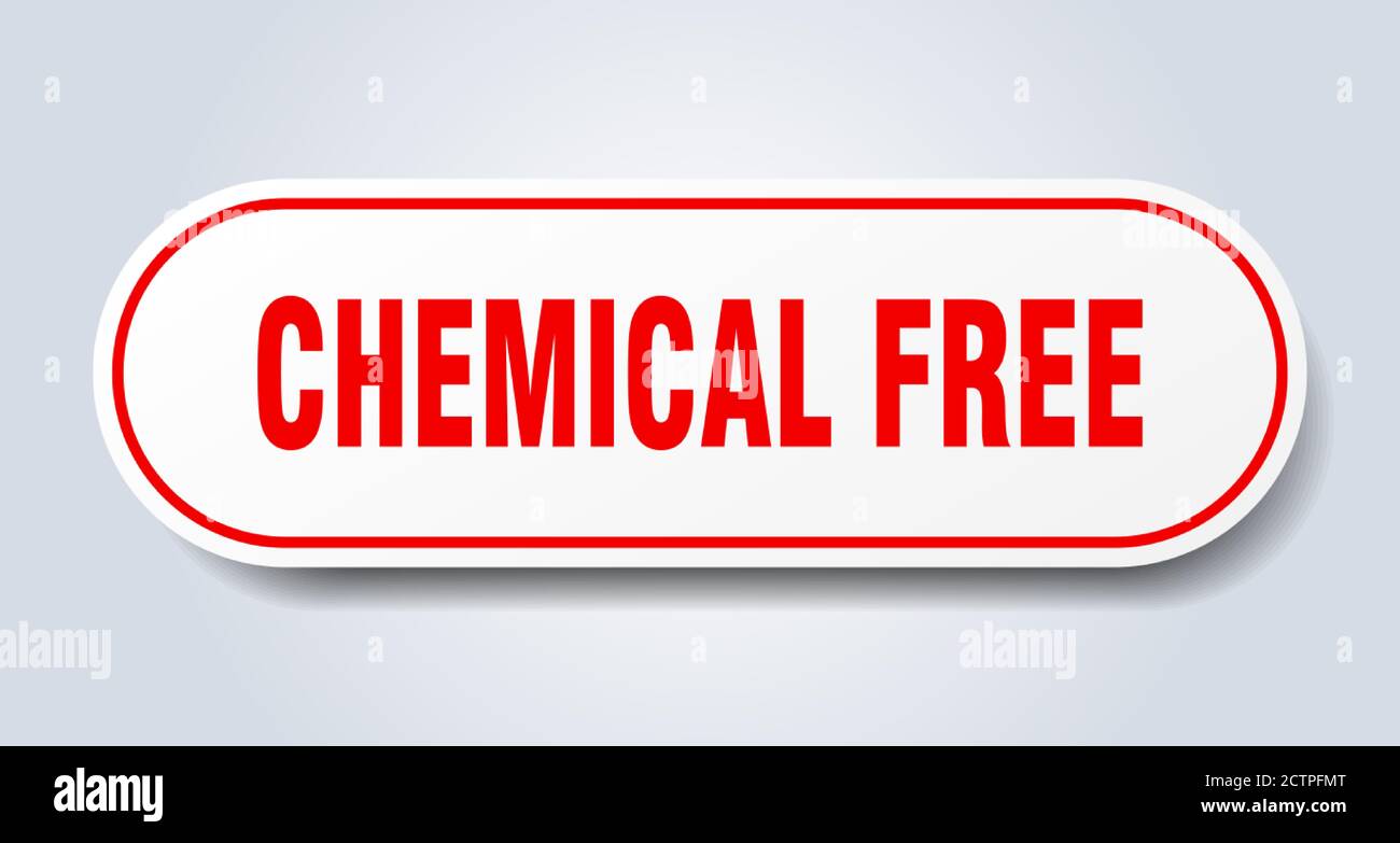 chemical free sign. rounded isolated sticker. white button Stock Vector ...