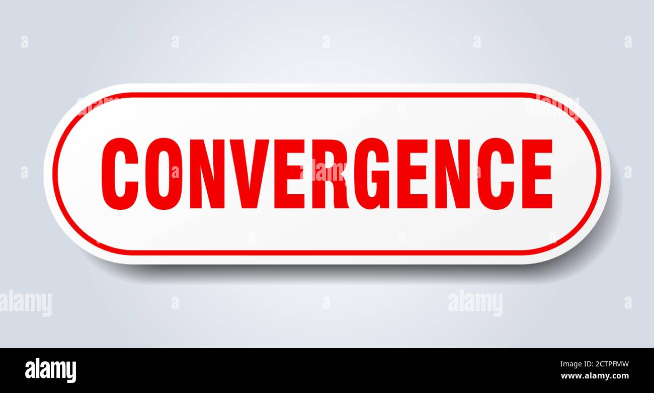 convergence sign. rounded isolated sticker. white button Stock Vector ...