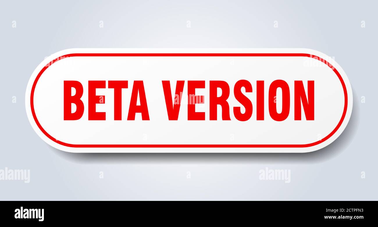 beta version sign. rounded isolated sticker. white button Stock Vector ...