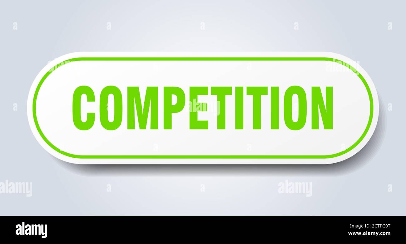 competition sign. rounded isolated sticker. white button Stock Vector ...