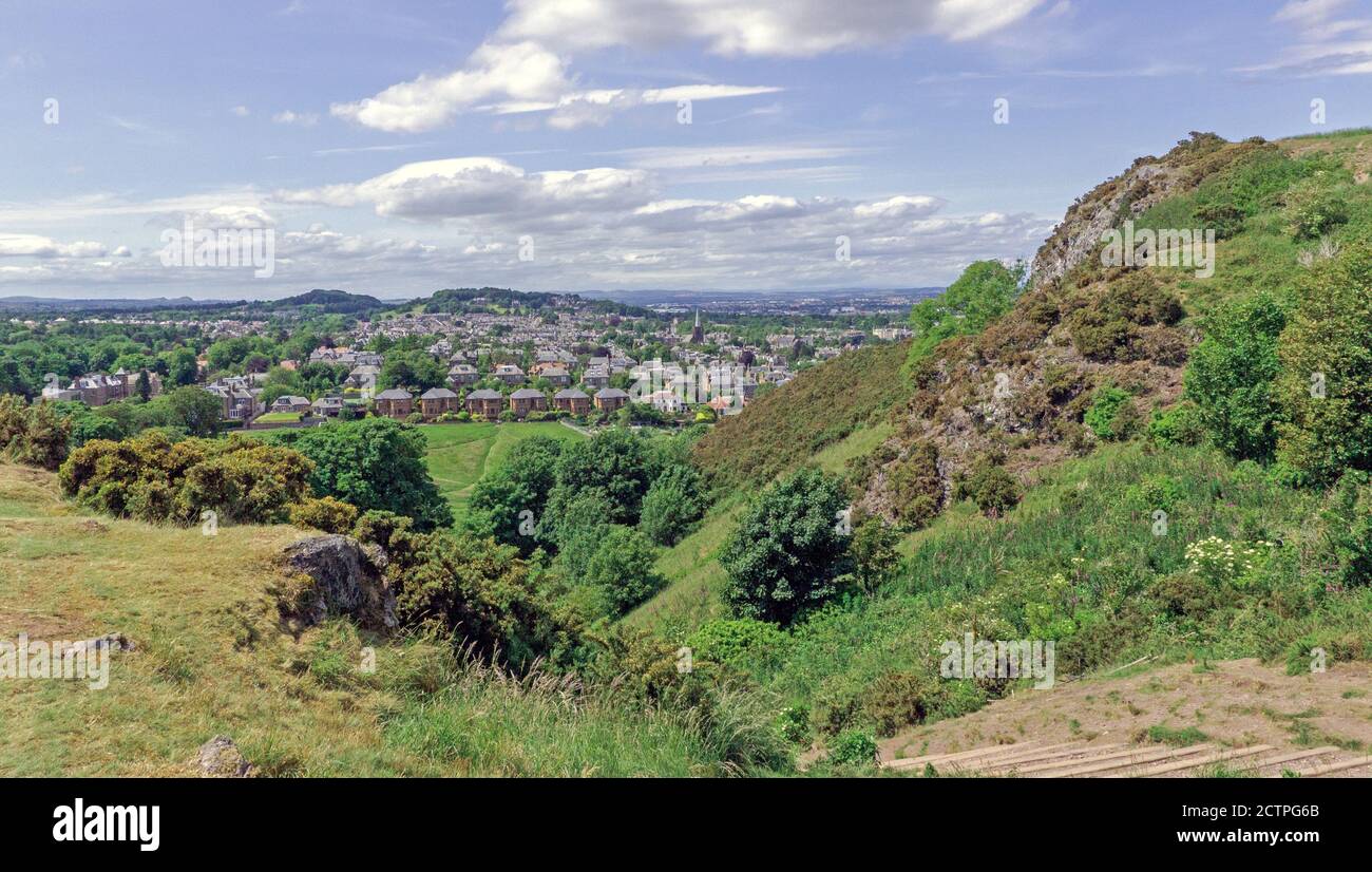 Blackford Hills overlooking the city of Edinburgh, Scotland, UK Stock ...