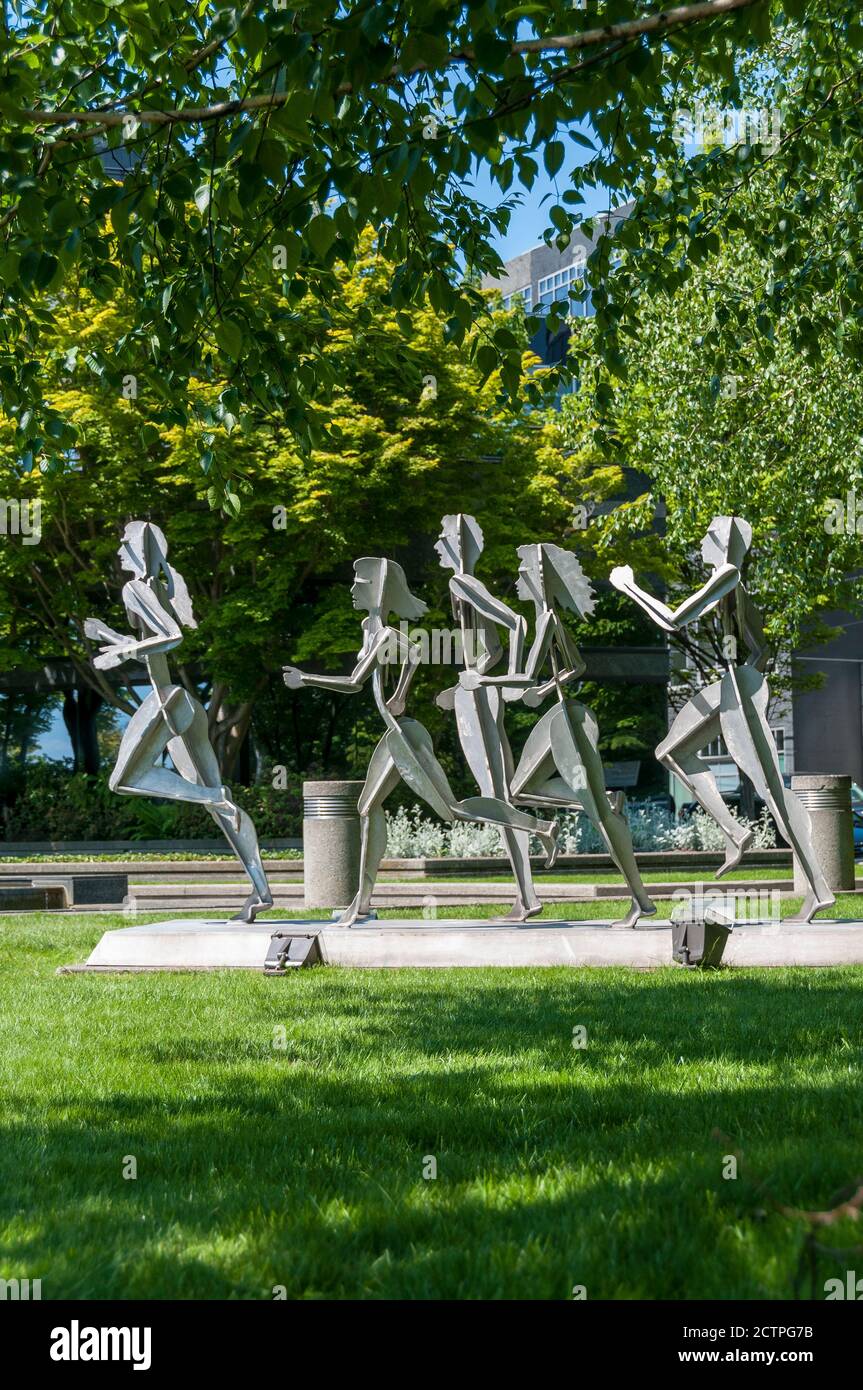 Runners sculpture in Olympic Sculpture Park, Belltown, Seattle ...