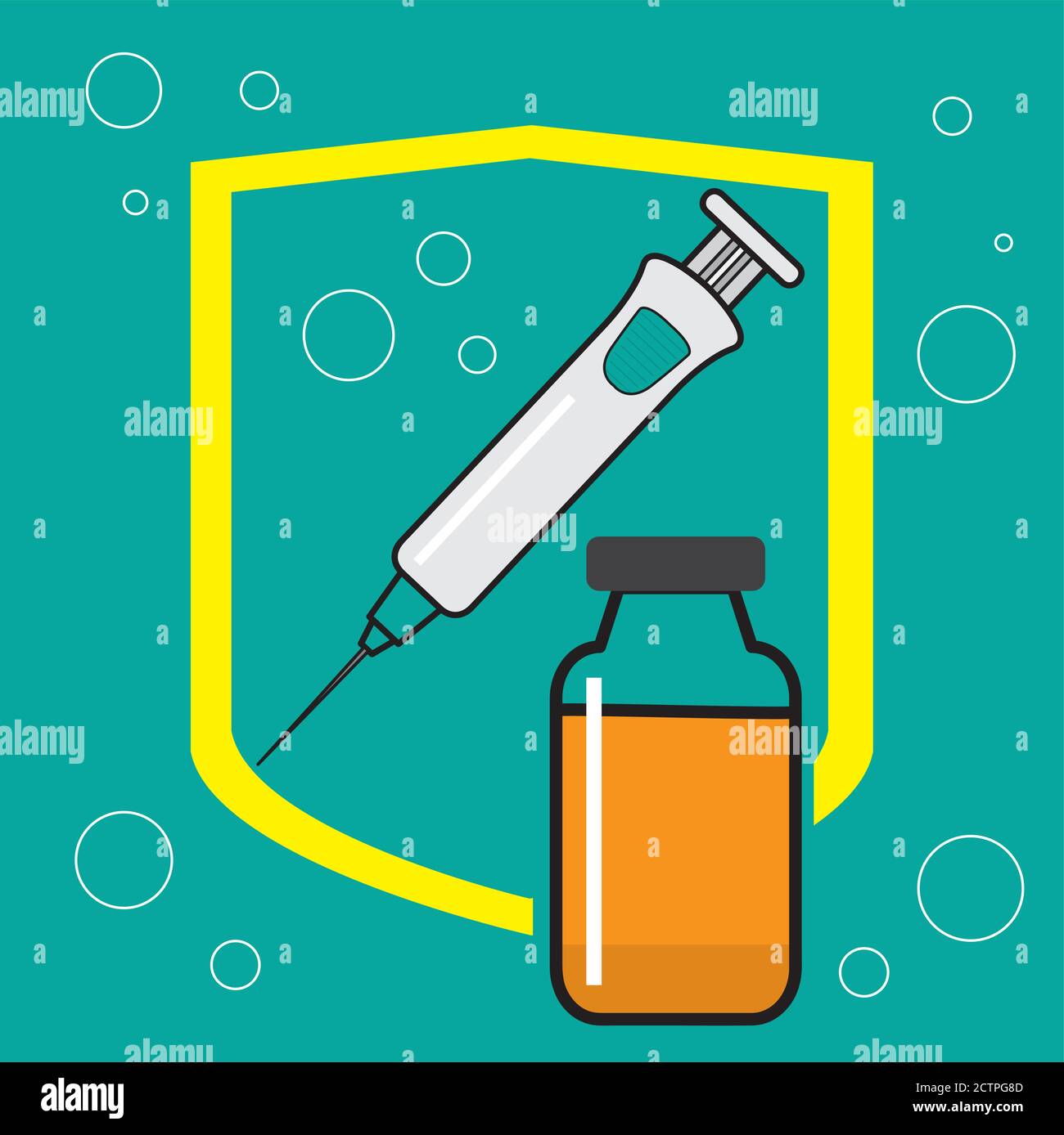 Vaccination medical poster. Immunization injection - Vector ...