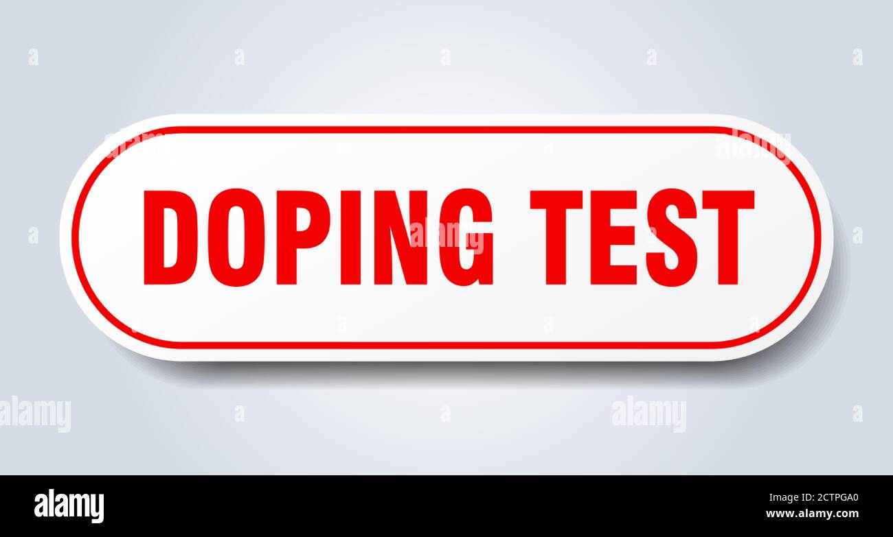 doping test sign. rounded isolated sticker. white button Stock Vector ...