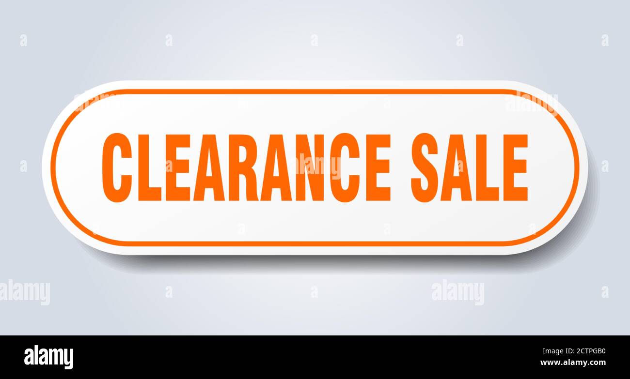 clearance sale sign. rounded isolated sticker. white button Stock ...