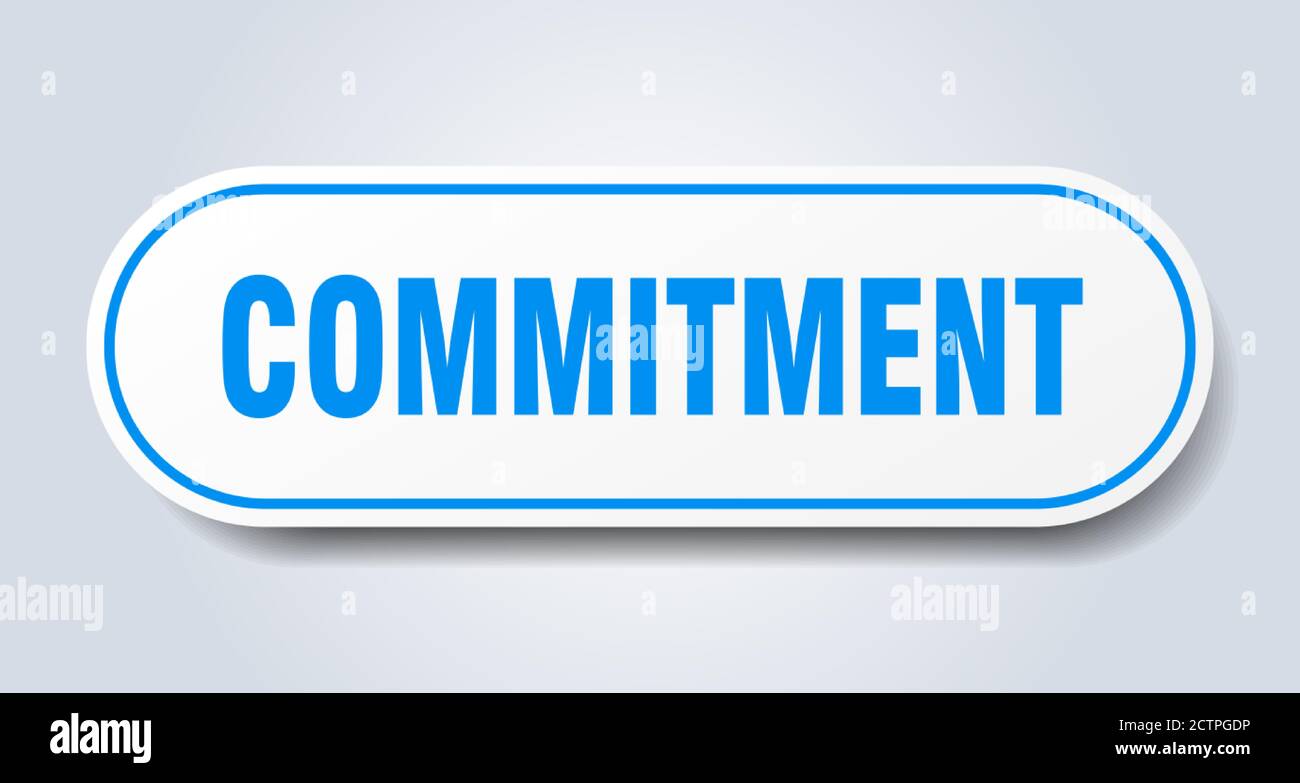 commitment sign. rounded isolated sticker. white button Stock Vector ...