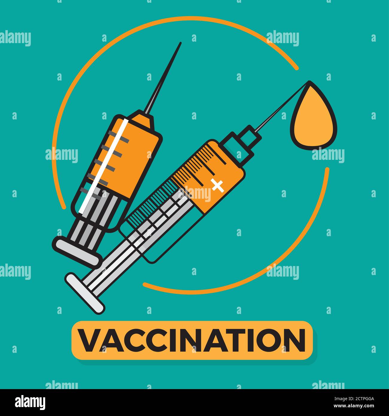 Vaccination medical poster. Immunization injection - Vector ...