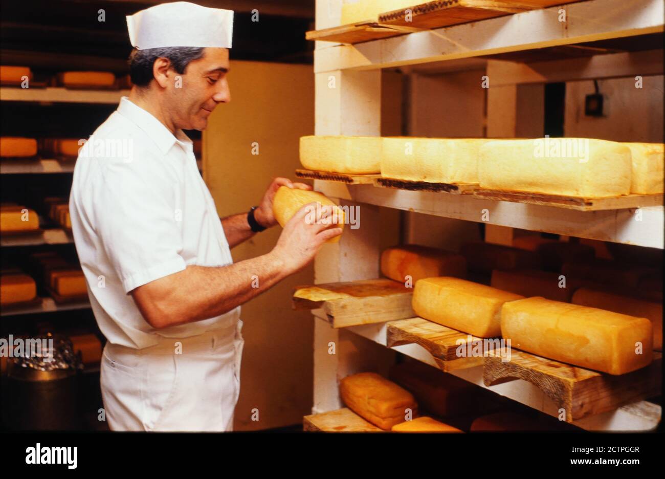Bresse-Bleu cheese fabric, Torun, Poland, 1990 Stock Photo - Alamy
