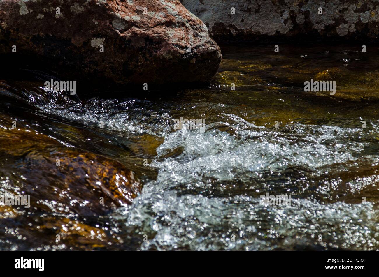 in summer rocky mountain river water silk. mountain river Stock Photo ...