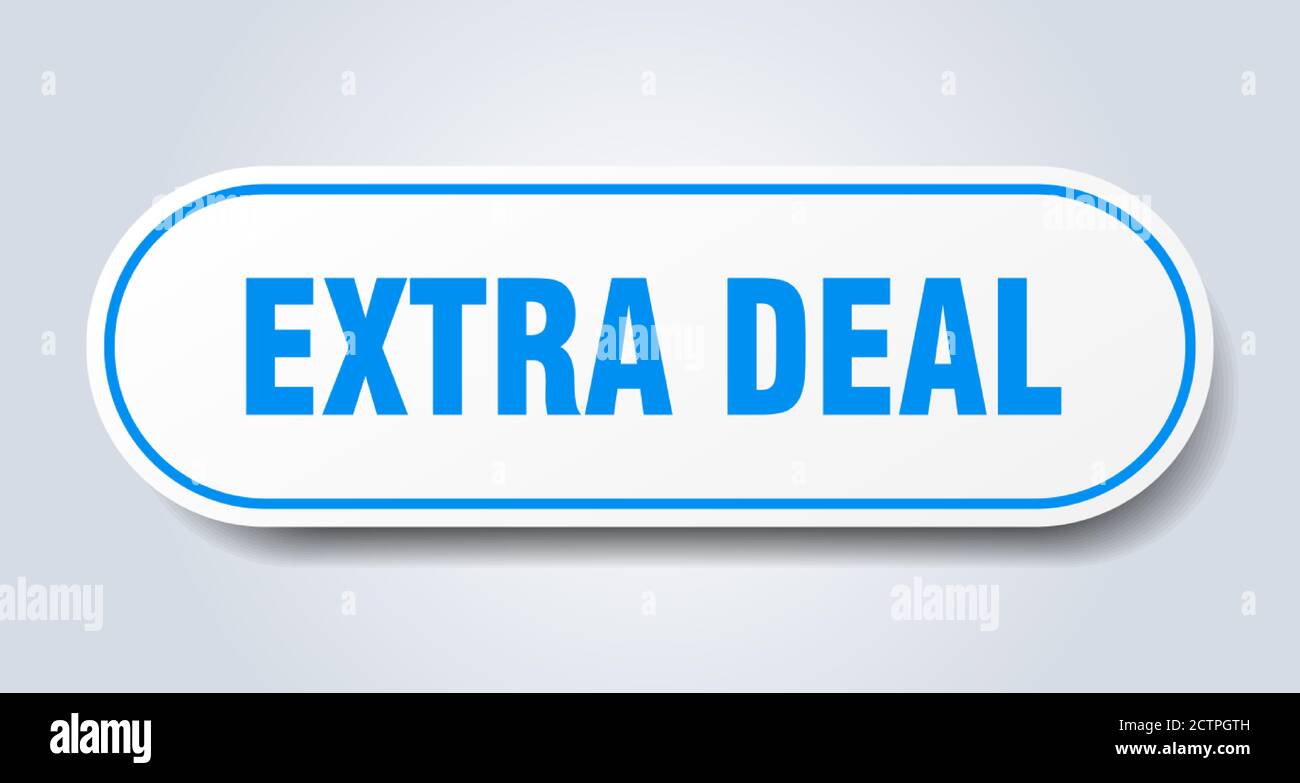 extra deal sign. rounded isolated sticker. white button Stock Vector ...
