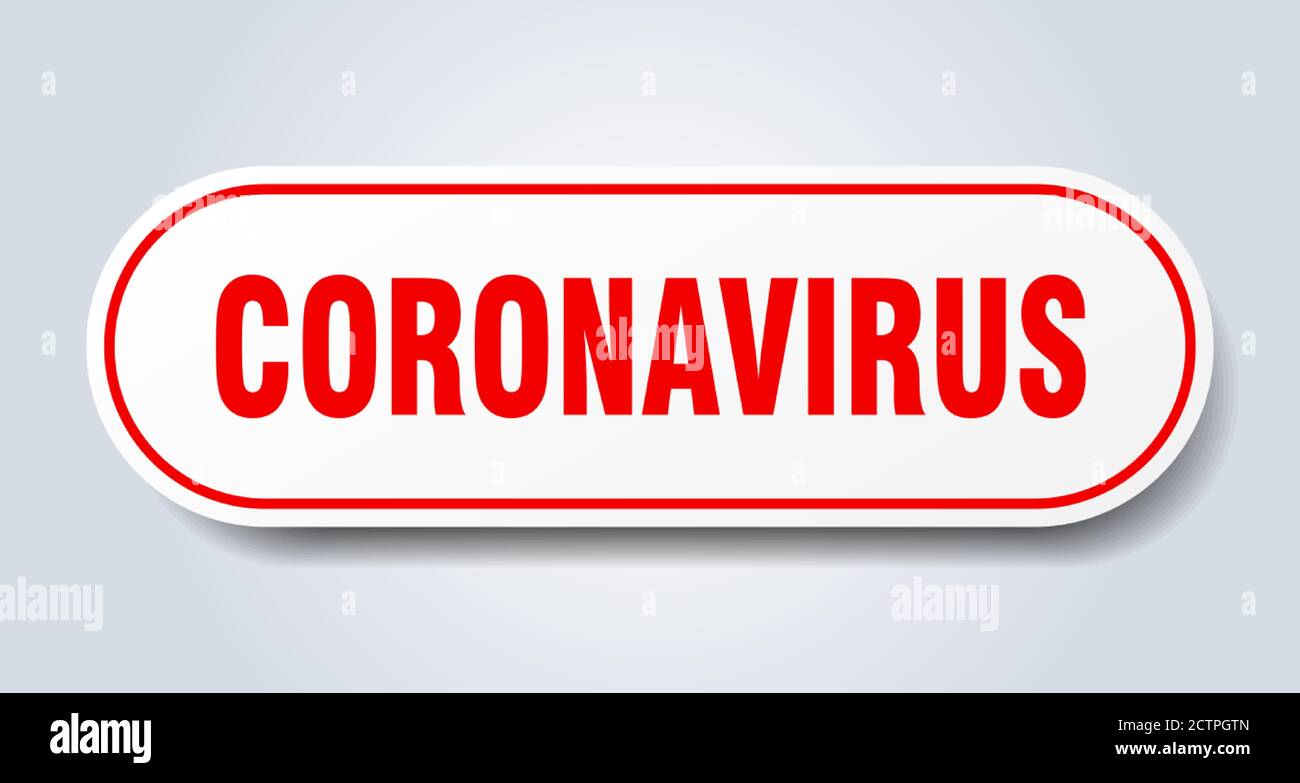 coronavirus sign. rounded isolated sticker. white button Stock Vector ...