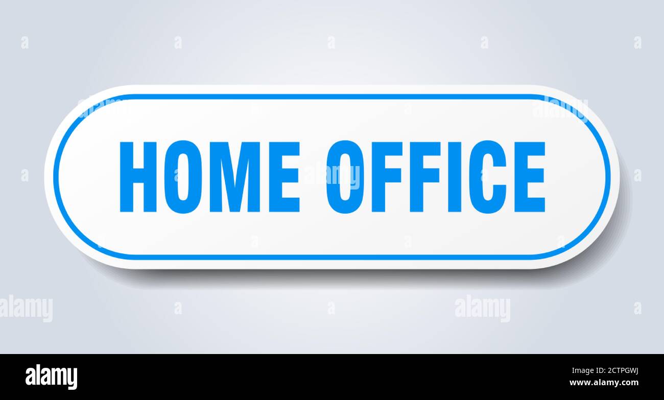home office sign. rounded isolated sticker. white button Stock Vector ...