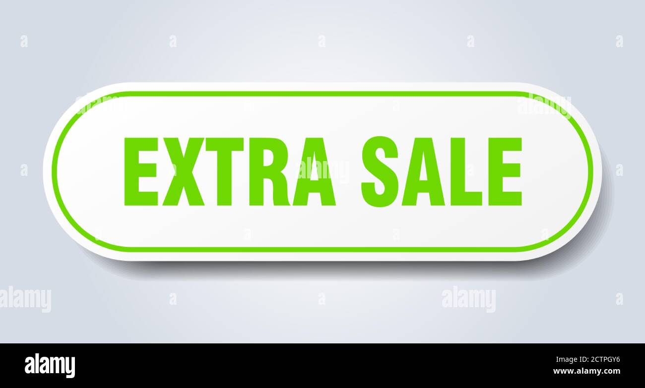 extra sale sign. rounded isolated sticker. white button Stock Vector ...
