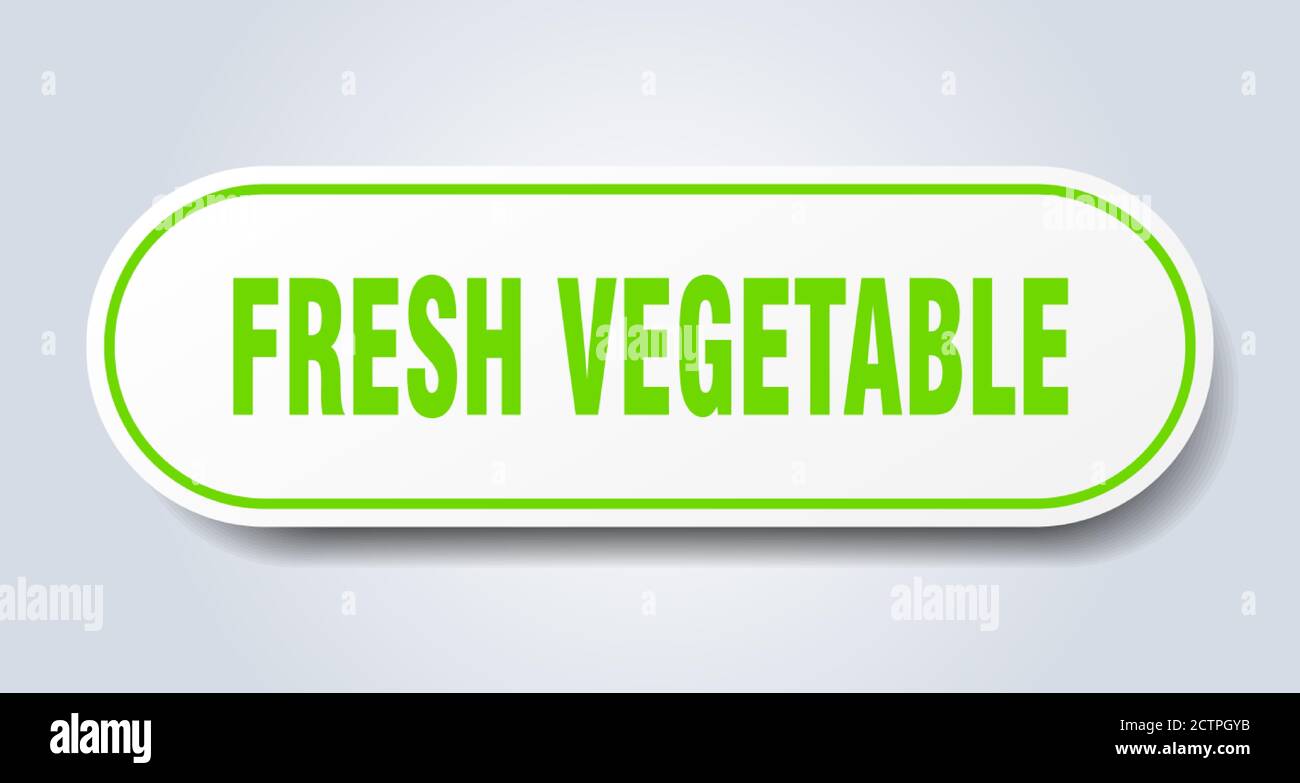fresh vegetable sign. rounded isolated sticker. white button Stock ...