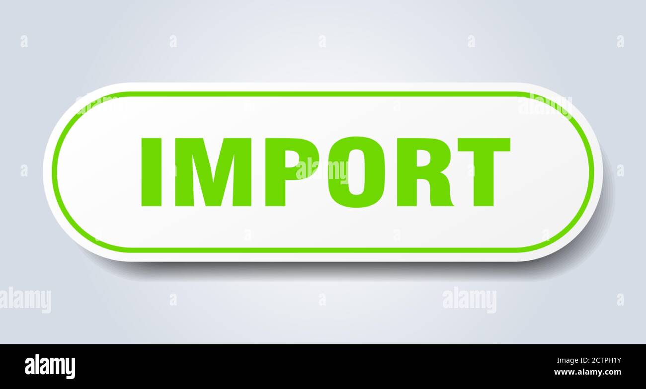 import sign. rounded isolated sticker. white button Stock Vector Image ...