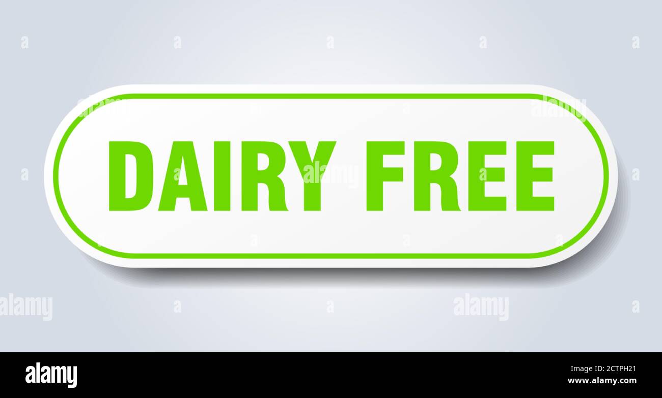 dairy free sign. rounded isolated sticker. white button Stock Vector ...