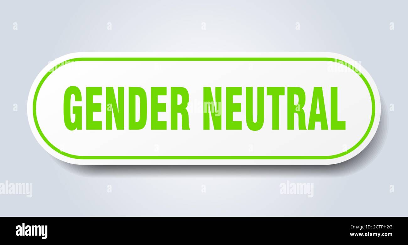 gender neutral sign. rounded isolated sticker. white button Stock ...
