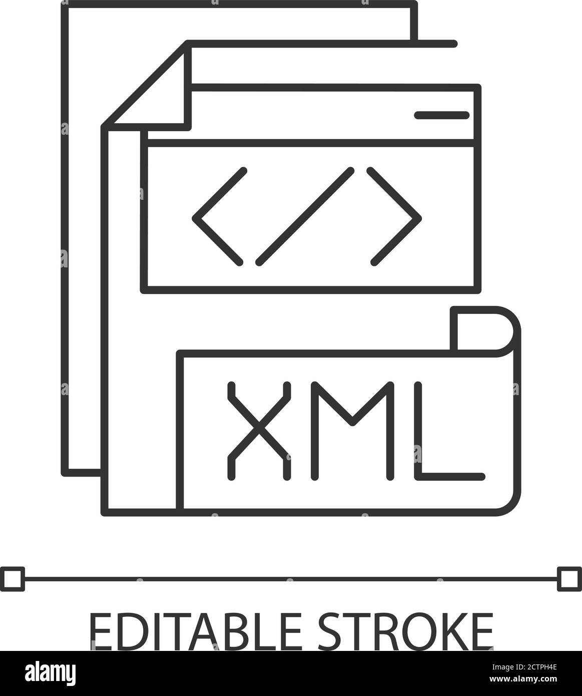 XML file pixel perfect linear icon Stock Vector Image & Art - Alamy