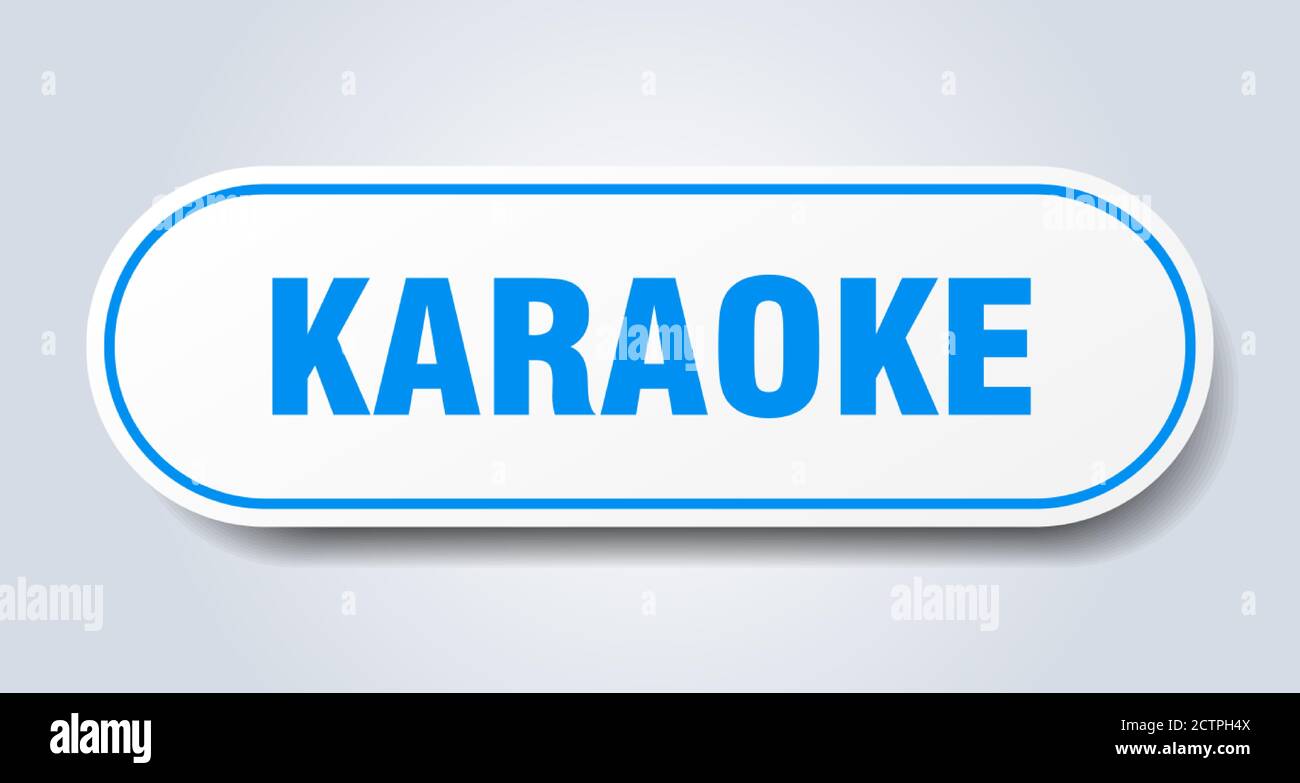 karaoke sign. rounded isolated sticker. white button Stock Vector Image ...